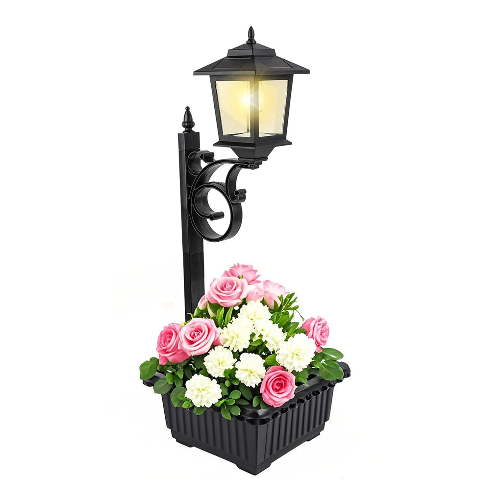 Sakerplus 2-in-1 Outdoor Flower Pots & Solar Lamp Post Lights – Sakertool